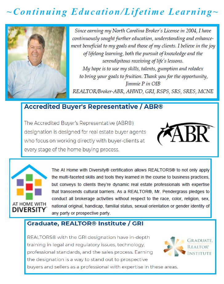 Designations and Certifications - Jimmie Pendergrass, REALTOR-For the ...